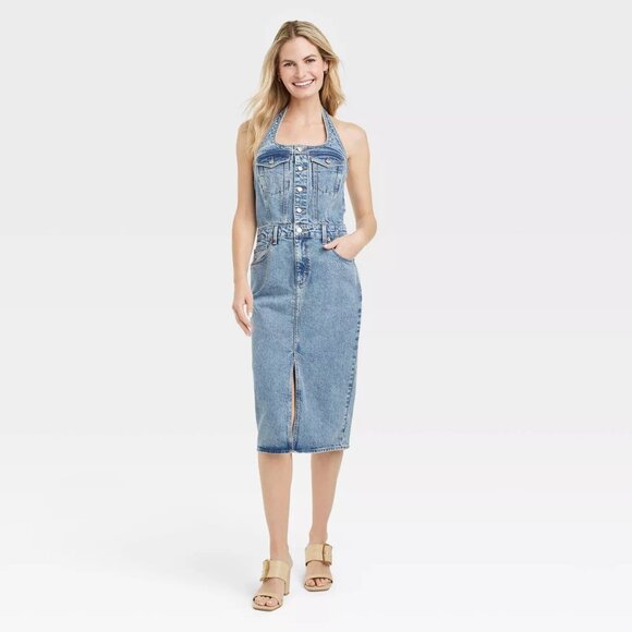 Universal Thread | Dresses | Nwt Universal Thread Womens Denim Midi ...
